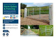 GALVANISED METAL FARM GATES | 5 BAR WOODEN GATES